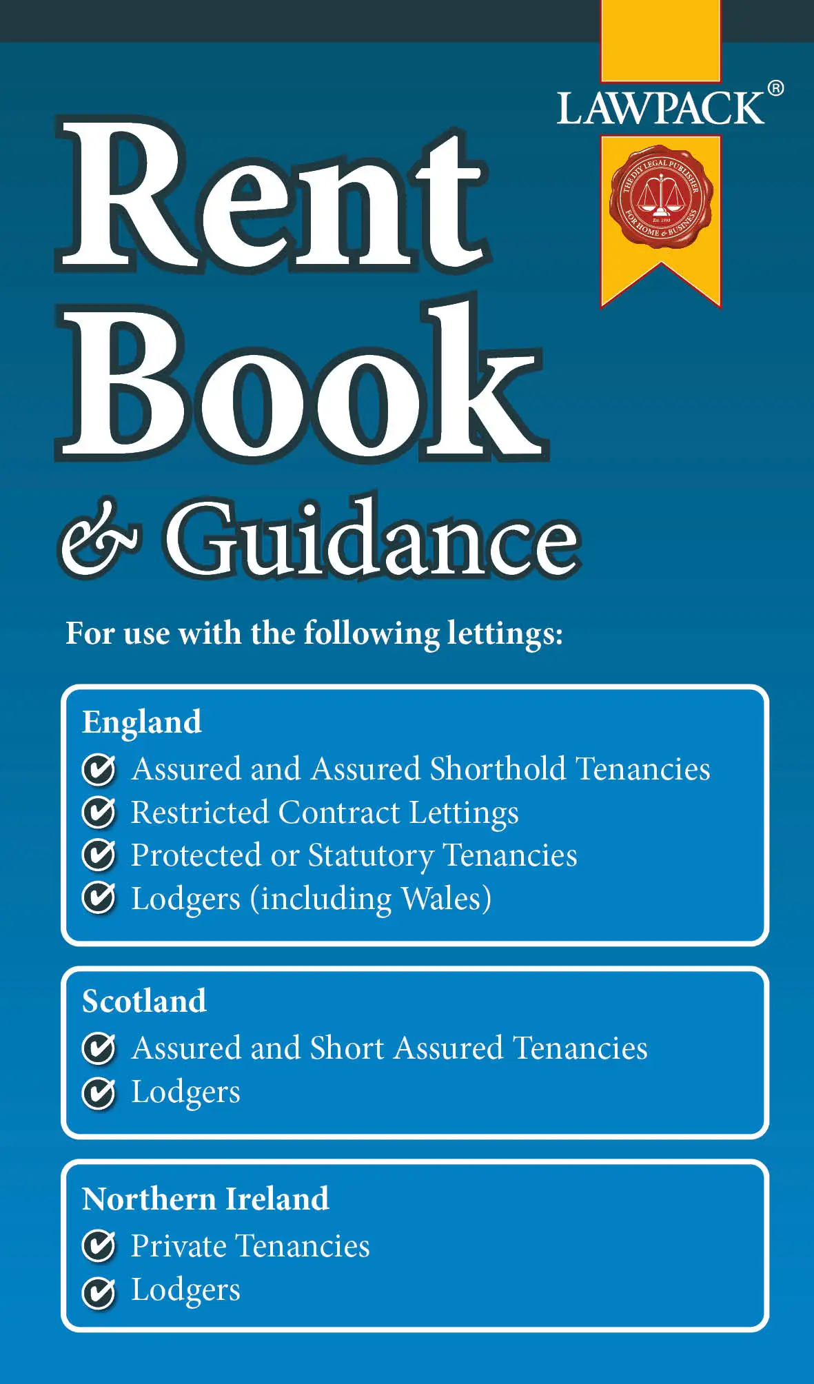 Rent Book - 5 Pack | lawpack.co.uk